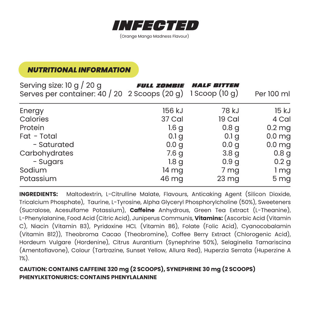 INFECTED High Stim Pre-Workout – Zombie Labs